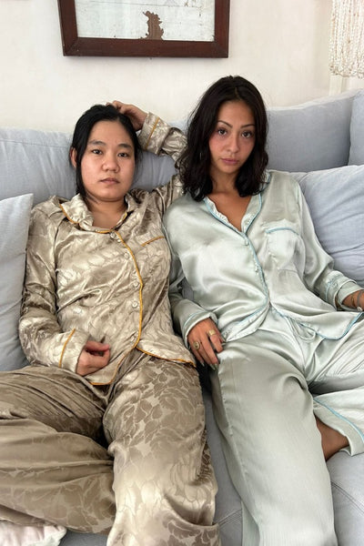 Pyjama "CHARLOTTE" Leaf sauge – Nina des Criquets